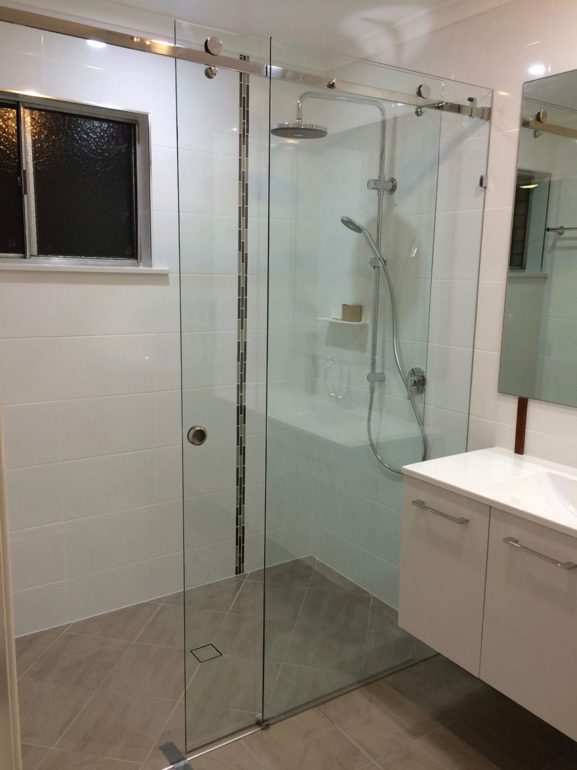 frameless sliding shower screen - Greg's Glass & Glazing